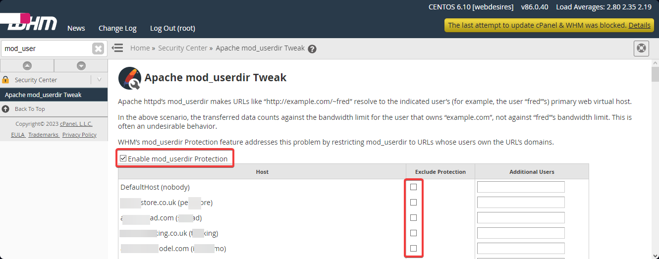 How to Disable cPanel WHM tilde temporary URL - WebDesires